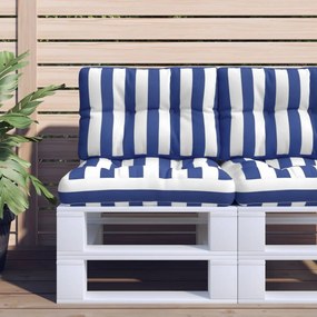 Poduška na palety modré a bílé pruhy 50 x 40 x 12 cm textil - Default Title