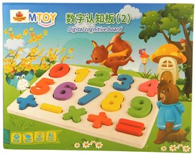 Puzzle dřevěné třídicí bloky čísel barvy 1003