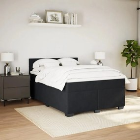 Box spring postel s matrací černá 140x200 cm samet 3286332