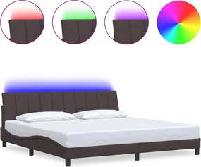 Rám postele bez matrace Hanko tmavě hnědý 200 x 200 cm textil 3310485