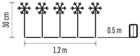 LED Vánoční venkovní dekorace 5xLED/3xAA IP44 vločky
