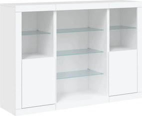 Příborníky s LED osvětlením 3 ks bílé kompozitní dřevo 3209128