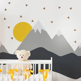 Nástěnná samolepka Ambiance Giant Kid Sticker Scandinavian Mountains Nordika
