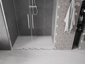 Mexen Velar L Duo, posuvné sprchové dveře do otvoru 140 cm, 8mm čiré sklo, chromová, 871-140-003-02-01