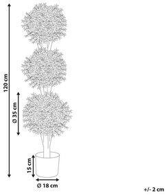 Umělá rostlina v květináči 120 cm BUXUS BALL TREE Beliani