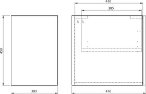 Sapho Wave koupelnová skříňka spodní 30 x 45 x 47,8 cm bílá dub cuneo WA030-3025