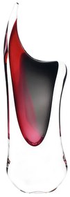 Skleněná váza hutní 04, růžová a kouřově černá, 24 cm | České hutní sklo od Artcristal Bohemia