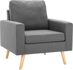 Křeslo světle šedé textil 288693