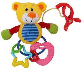 Plyšová hračka s chrastítkem Baby Mix medvěd Barva: Žlutá