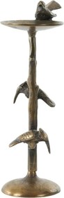 Bronzový antik kovový svícen s ptáčky Bird antique - 17*11*34 cm