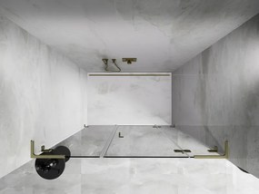 Mexen Lunar L, výklopné pravé sprchové dveře 150 cm, 8mm čiré sklo, zlatý matný profil, 834SL-150-050-55-00-P