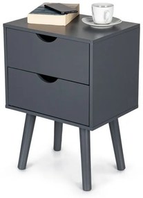 ModernHome Noční stolek se 2 zásuvkami - šedý, FH-NS190049