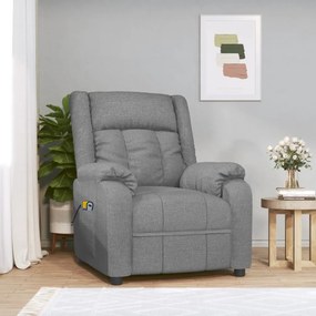 Elektrické masážní křeslo světle šedé textil 3143579