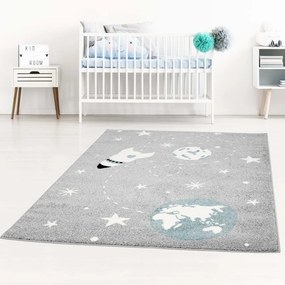 Šedý dětský koberec s motivem noční oblohy Šířka: 160 cm | Délka: 220 cm