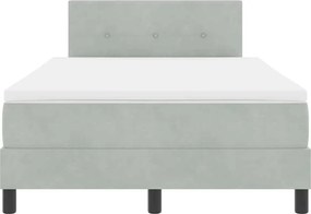 Postel s boxspringem s čelo Světle šedá 120 x 200 cm samet 3339164
