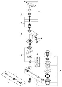 GROHE 2339000E - Umyvadlová baterie EUROCUBE DN 15 lesklý chrom