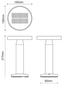 Zuma Line DT33611 - LED Solární lampa CARLI LED/2W/2000 mAh IP44 černá