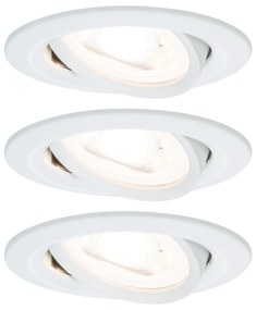 Paulmann 93467 LED Nova round, set kulatých bodovek v bílé úpravě, 3x6,5W LED 2700K GU10, 3 krokové stmívání, prům.8,4cm