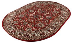 Sintelon, Kusový koberec Teheran Practica 59/CVC ovál, 200x290, červená, chodba / předsíň