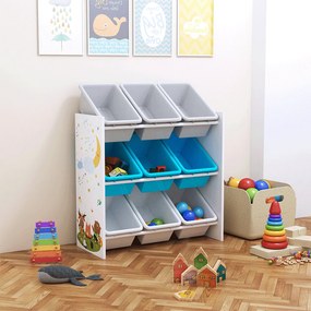 Organizér/regál na hračky, vícebarevná/vzor, DARLING TYP 3