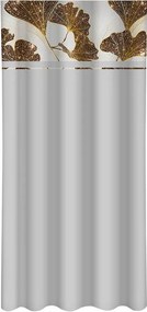 Klasický šedý závěs s potiskem zlatých listů ginkga Šířka: 160 cm | Délka: 270 cm