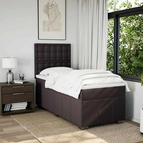 Box spring postel s matrací tmavě hnědá 90x200 cm textil 3291568