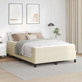Rám postele s matrací Krémová 140 x 190 cm textil 3399001