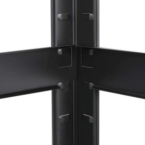 Fistar Regál 220x90x40 cm kovový lakovaný 6-policový, nosnost 1050 kg - ČERNÝ