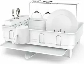 Simplehuman Odkapávač na nádobí s držákem na skleničky bílá