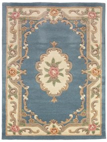 Flair Rugs, Ručně všívaný kusový koberec Lotus premium Blue, 75x150, modrá, chodba / předsíň
