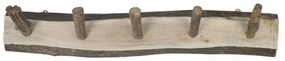 Přírodní dřevěný věšák s 5-ti háčky - 73*12*13cm