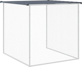 Klec pro kuřata se střechou antracitová 203 x 98 x 90 cm pozinkovaná ocel 3189049