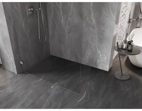 Mexen Lunar sprchová stěna levá 110 x 200 cm, 8mm čiré sklo, broušená ocel, 830-110-000-97-00-L