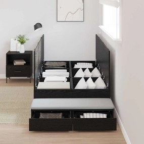 Rám postele s úložným prostorem se zásuvkou Černý dub 90 cm 3335670