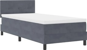 Postel s boxspringem s čelo Tmavě šedá 90 x 200 cm samet 3339147