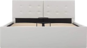 Rám postele zvedací úložný prostor bílý umělá kůže 120 x 200 cm 285518