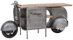 furniture-nabytek.cz - Masivní skříňka pod umyvadlo Vanity z kovu a manga, lakovaná, stříbrná
