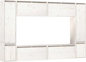 TV skříňky 8 ks bílé masivní borové dřevo 3100195