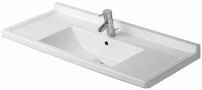 Duravit Starck 3 - Umyvadlo nábytkové 105x49 cm, s 1 otvorem pro baterii, s WonderGliss, alpská bílá 03041000001