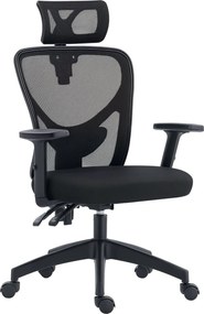 Vinsetto Kancelářská Židle, Kancelářská Židle, Nastavitelný Hlava a Opěrky Rukou, Naklápěcí Ergonomický Opěrák, Výškově Nastavitelný Sedák, Otočná, P…
