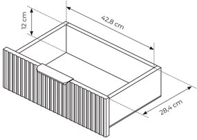 LANTE b | noční stolek G 2s | 63,2 cm | béžová/zlatá