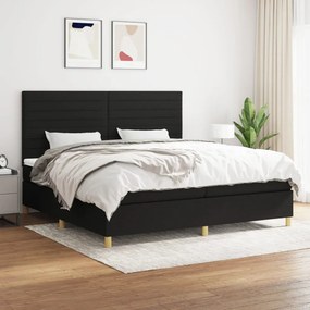 Box spring postel s matrací černá 200x200 cm textil 3142443