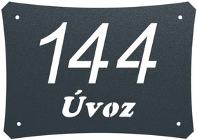 Domovní číslo tabulka lakovaná 1 Odstín: RAL 7016 - Antracit