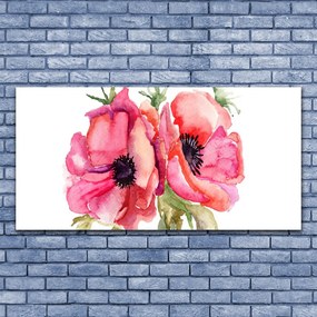 akrylový obraz Květiny Akvarely 120x60 cm