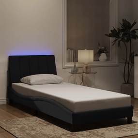Rám postele s LED osvětlením bez matrace Hanko černý 90 x 190 cm samet 3213753