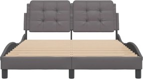 Rám postele s LED bez matrace Zadar šedý 140 x 190 cm 3214106