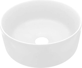 Luxusní umyvadlo kulaté matné bílé 40 x 15 cm keramické 147009
