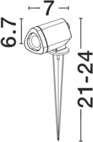 NV 9010003 Venkovní svítidlo s bodcem INSIDE černý hliník a sklo LED 3W 3000K 220-240V 24st. IP65 - NOVA LUCE