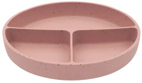 KikkaBoo Talíř dělený s přísavkou Platinum Silicone Blush