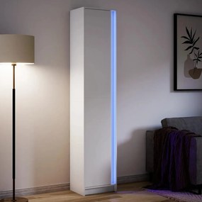 Skříň highboard s LED bílá 41,5x32,5x200 cm kompozitní dřevo